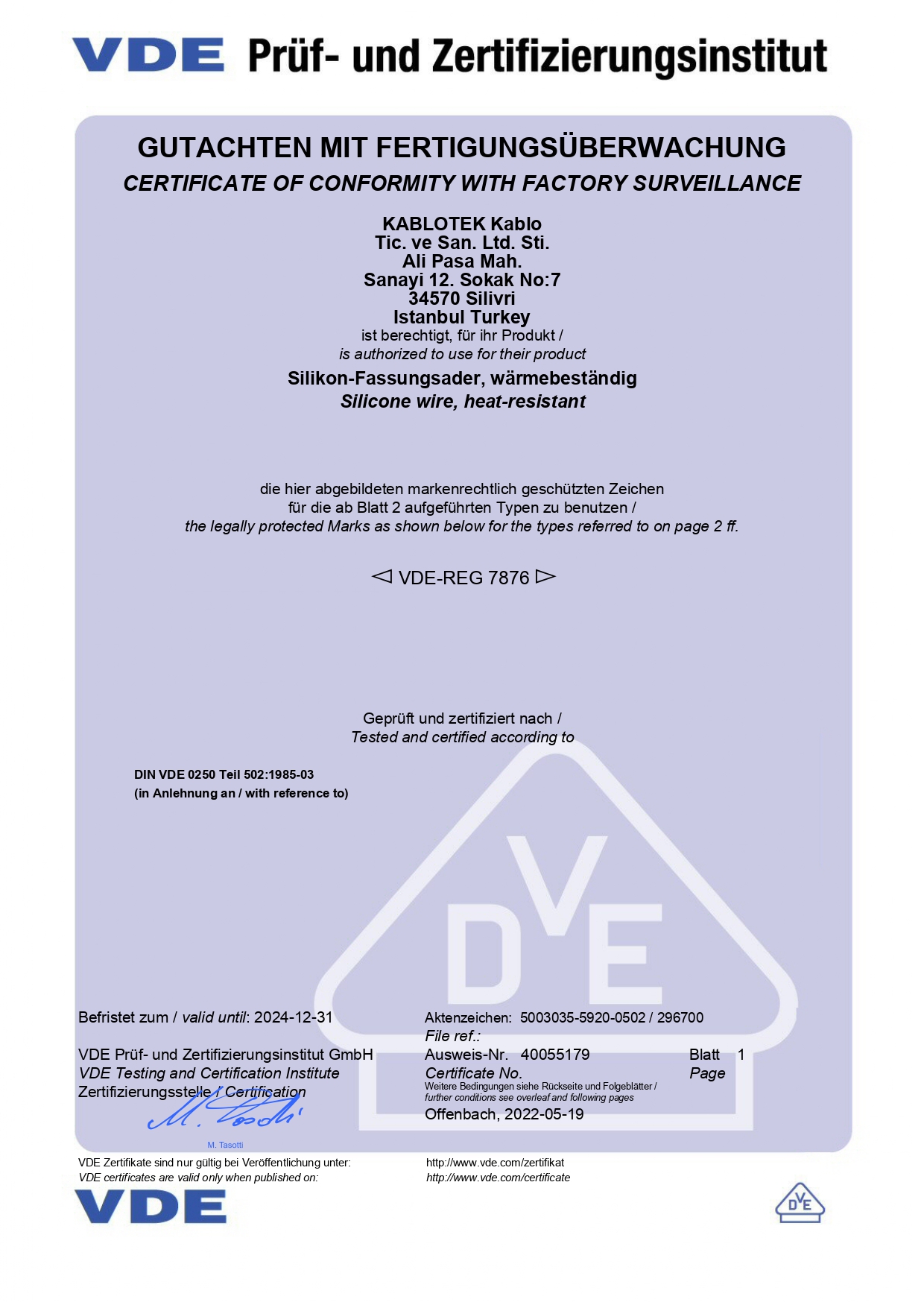 VDE Certificates